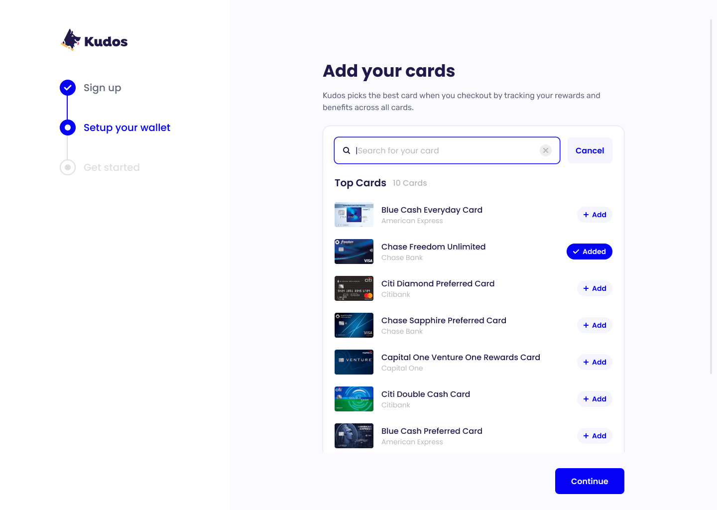 Kudos - Smart Wallet