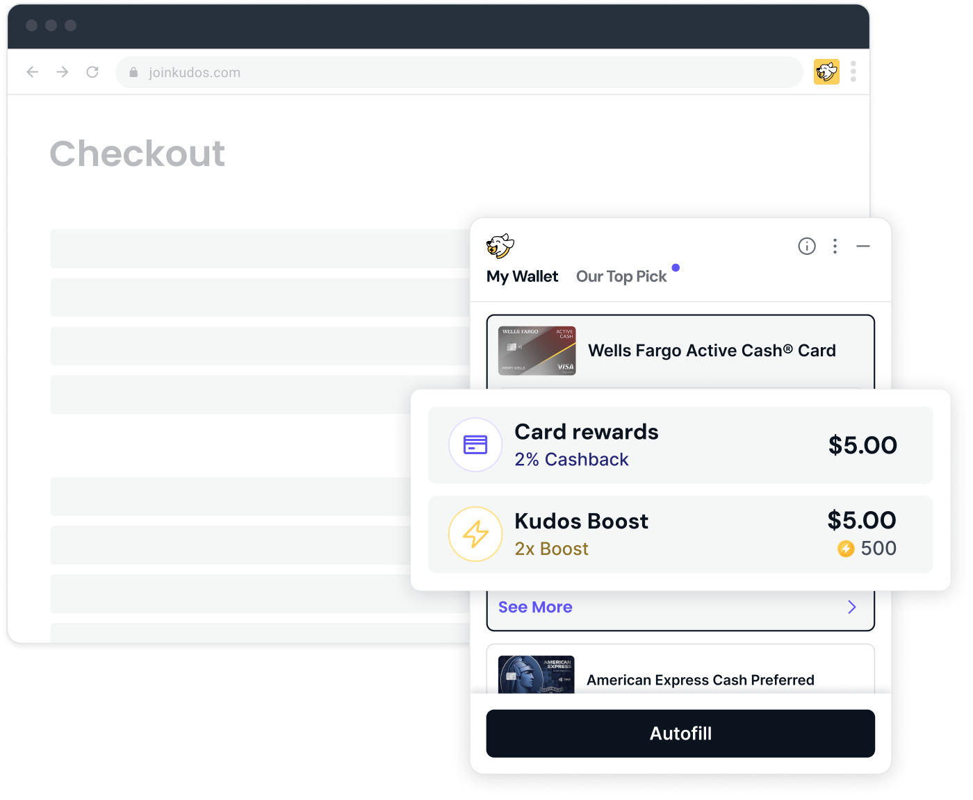 Kudos - Earn more credit card rewards, points and cash back